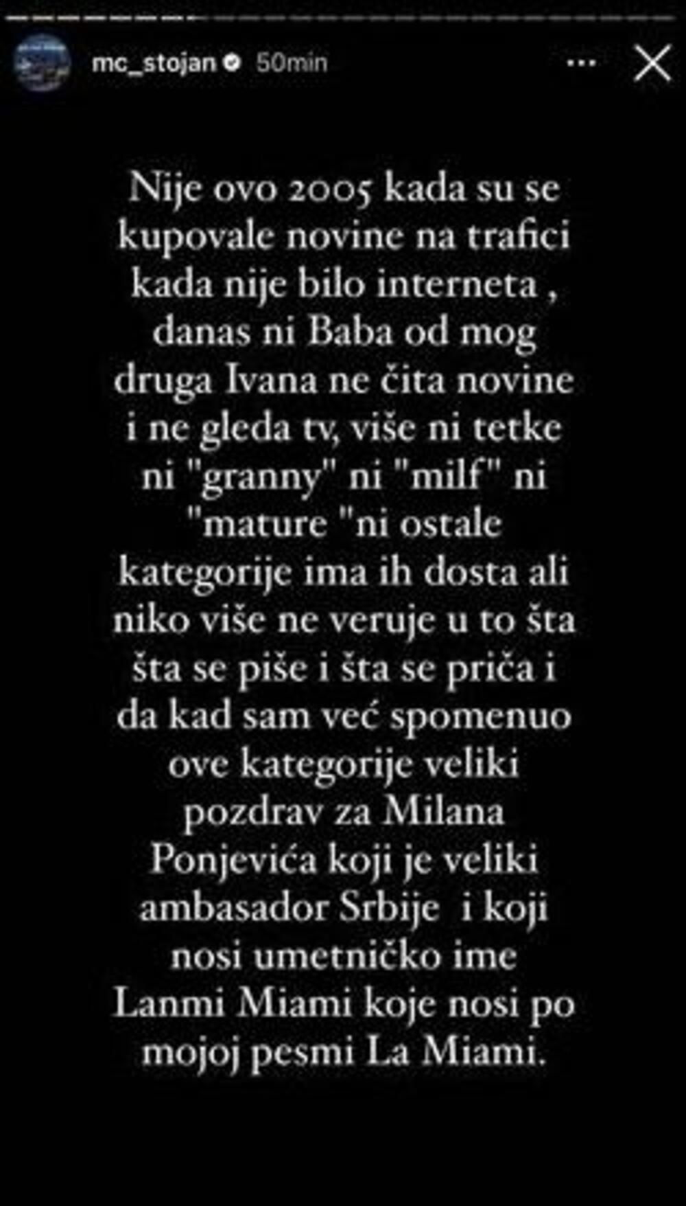 Javno priznanje MC Stojana: Nakon tvrdnji da je GEJ, poslao poruku Srbiji, pa pomenuo Mariju ...