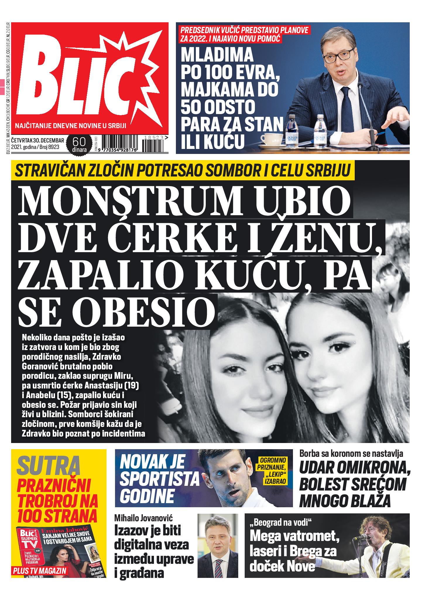 Prelistavanje dnevnih novina za 30. decembar 2021. godine