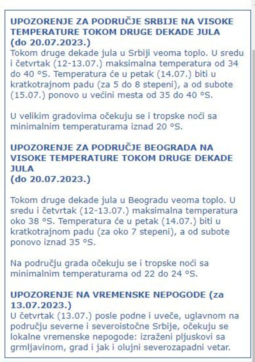 TRI UPOZORENJA NA SNAZI, UPALJEN CRVENI METEO-ALARM! Tropski dan pred nama, u ovim delovima ...
