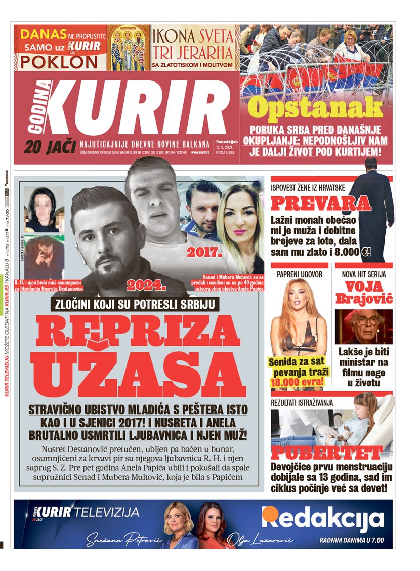 Prelistavanje dnevnih novina za 12. februar 2024. godine