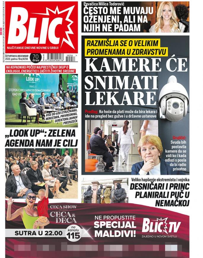 Prelistavanje dnevnih novina za 8. decembar 2022. godine