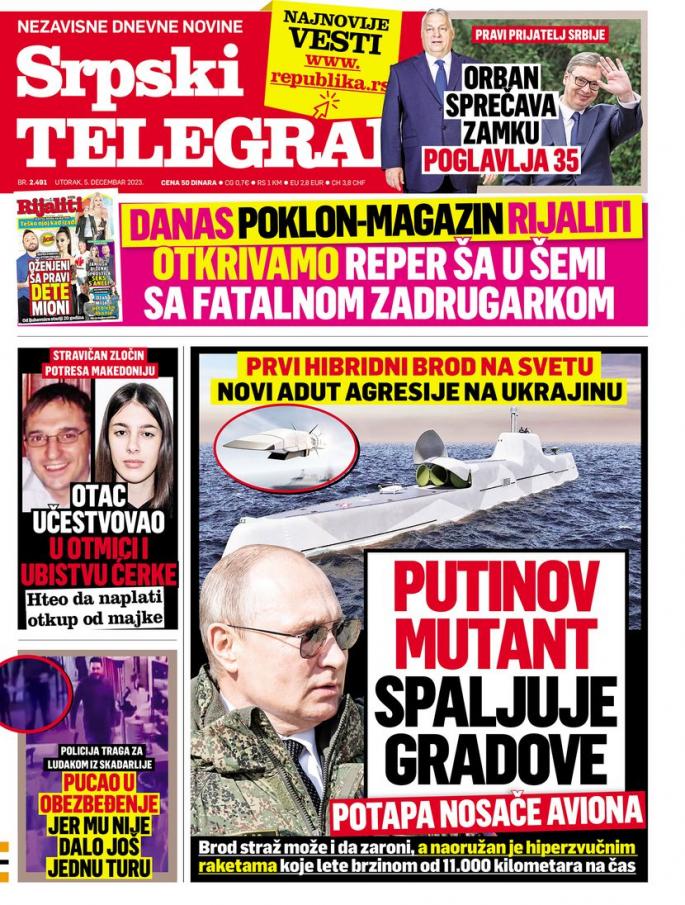 Prelistavanje dnevnih novina za 5. decembar 2023. godine