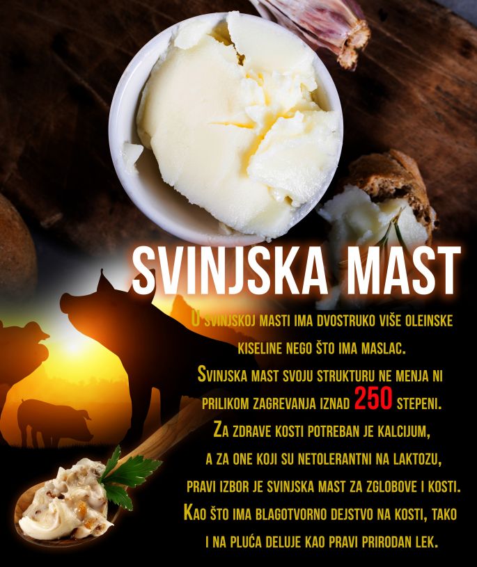 Svinjska MAST daleko BOLJA OD ULJA: Veoma je ZDRAVA za KOSTI, sadrži ...