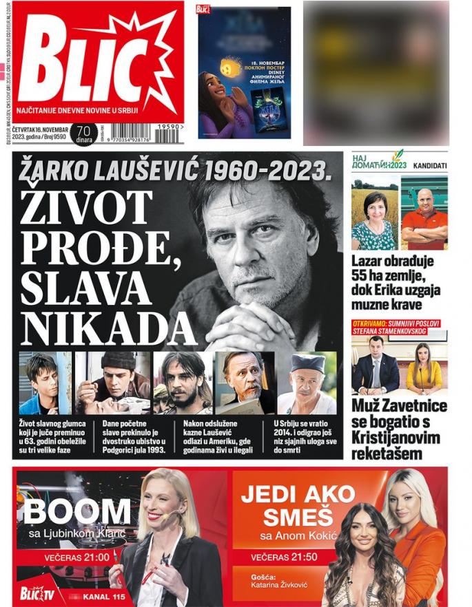 Prelistavanje dnevnih novina za 16. novembar 2023. godine