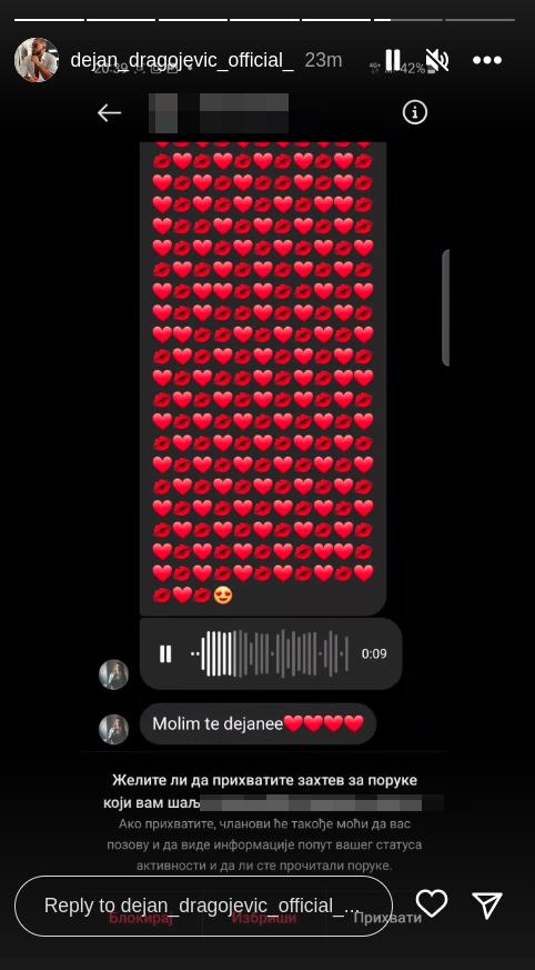 "VOLIM TE NAJVIŠE!" Isplivala Dejanova PRIVATNA PREPISKA sa novom devojkom? Izazvao burne reakcije!