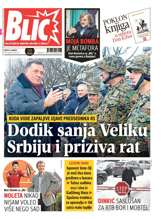 NASLOVNE STRANE DANAŠNJIH NOVINA: Prelistavanje za 11. januar 2017.