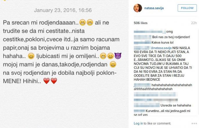 PREKO INSTAGRAMA: Šavija traži PARE za rođendan, pratioci je ...