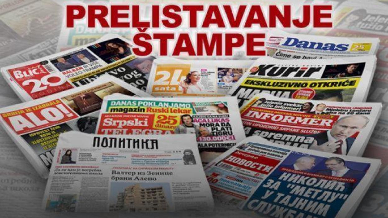 NASLOVNE STRANE DANAŠNJIH NOVINA: Prelistavanje za 3. decembar 2016 ...