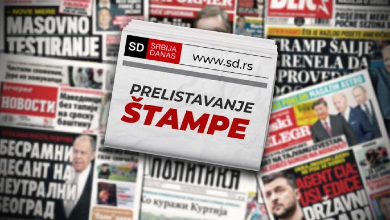 Prelistavanje dnevnih novina za 16. april 2025. godine - Srbija danas
